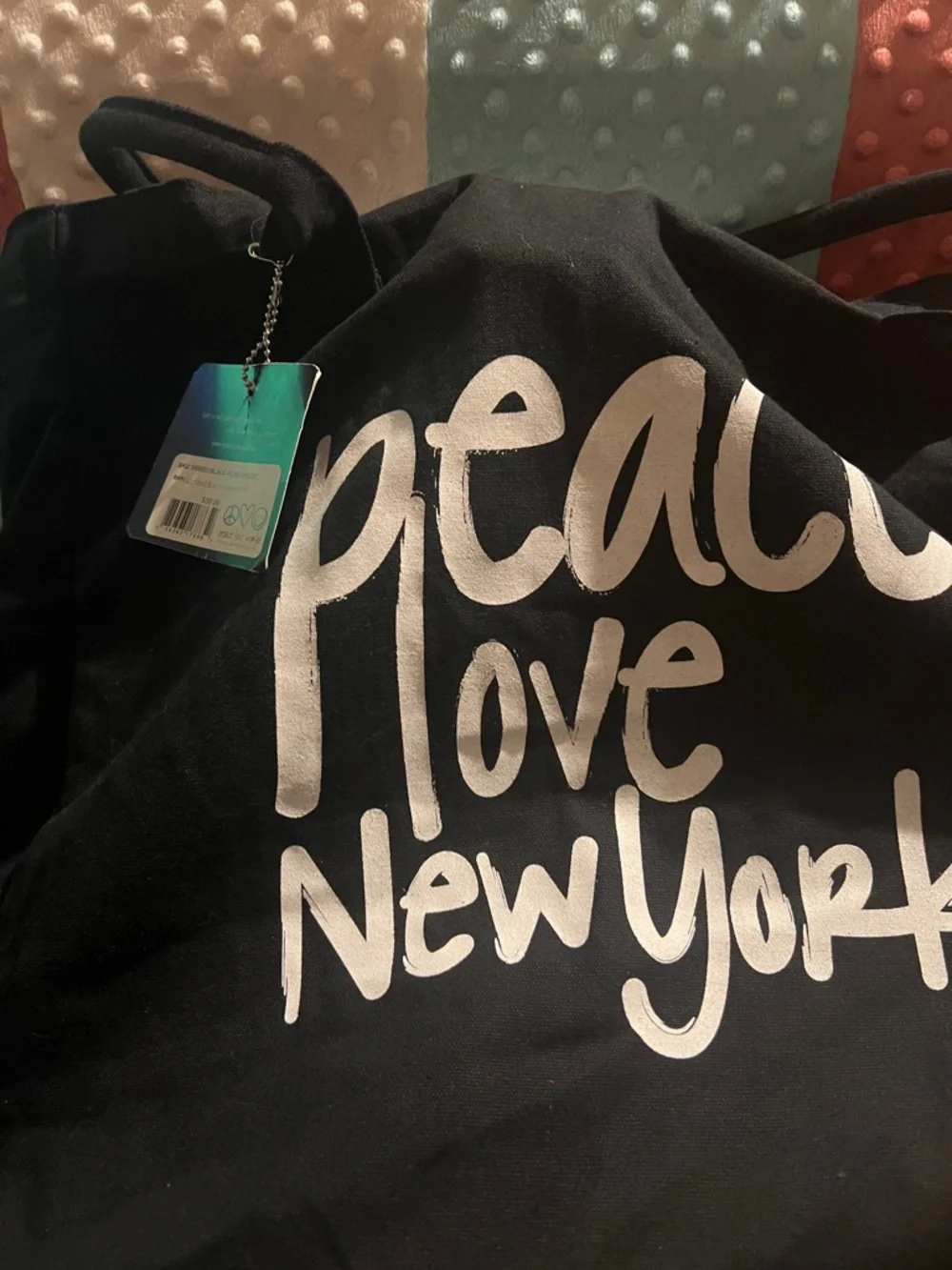 Pace 💕 love | Bags | Peace Love New York Black Canvas Tote | Poshmark